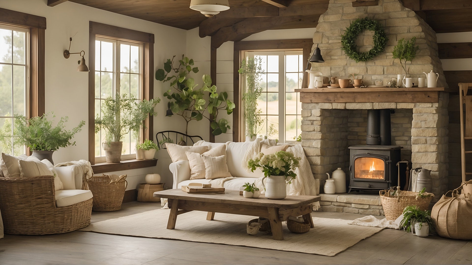 Zoom Background Bundle of Rustic Virtual Offices in a 16:9 Ratio ...