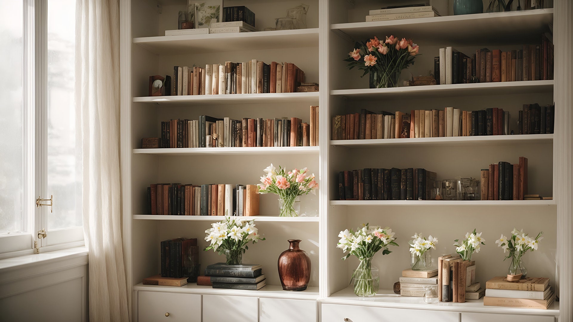 Spring Wildflower Cottagecore Zoom Background for Virtual Meetings, Boho Professional Rustic ...