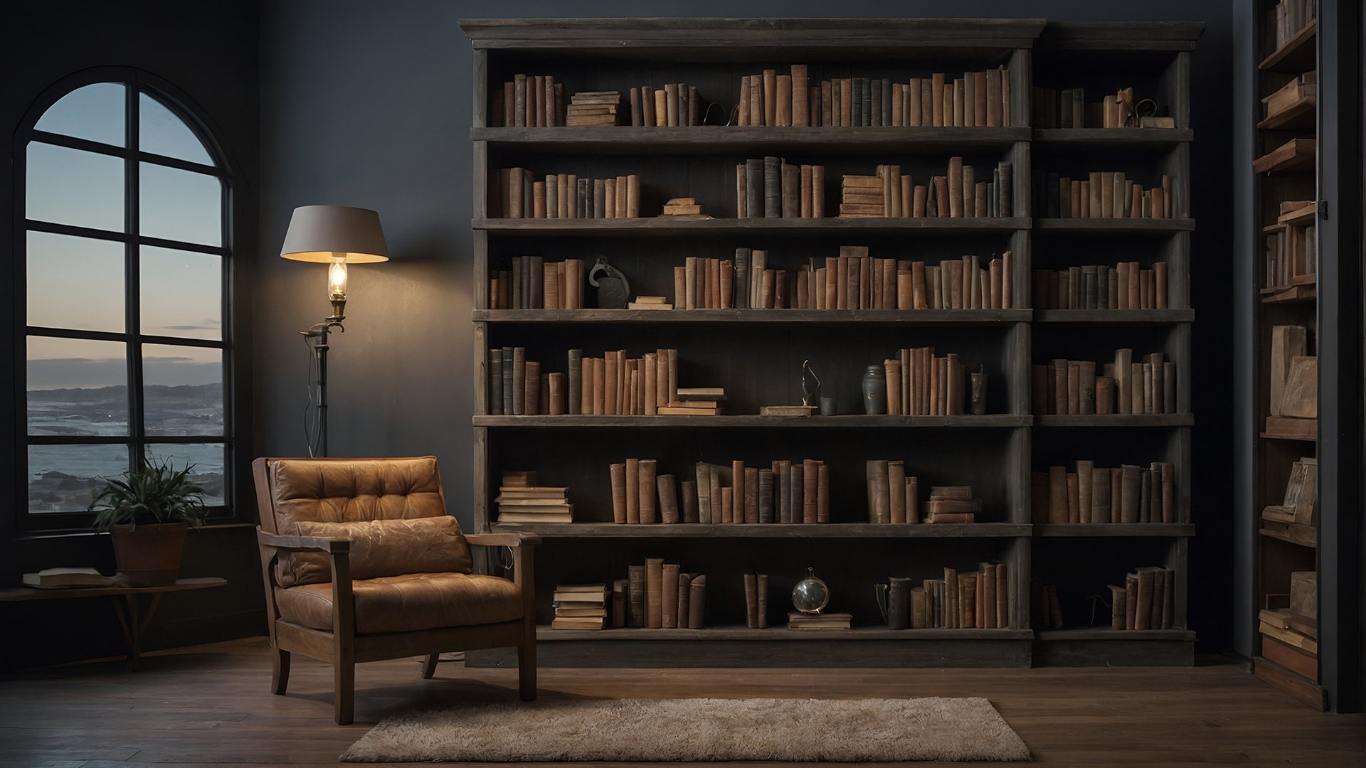 Virtual Background Gray Bookshelf for Zoom Meetings, Home Office ...