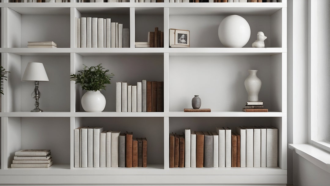 Zoom Background White Bookshelf and Window, Natural Light Virtual Home ...
