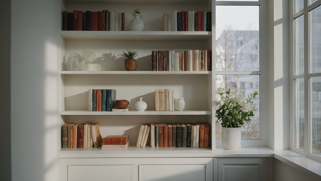 Zoom Background White Bookshelf and Window, Morning Light Virtual Home ...