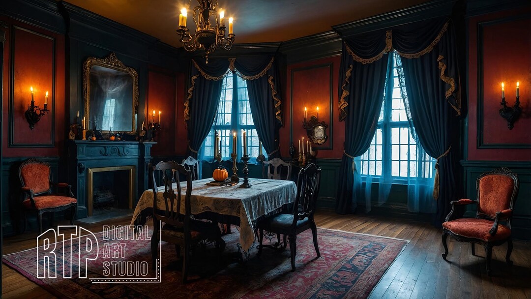 Haunted Mansion Spooky Halloween Virtual Background Zoom and MS Teams ...