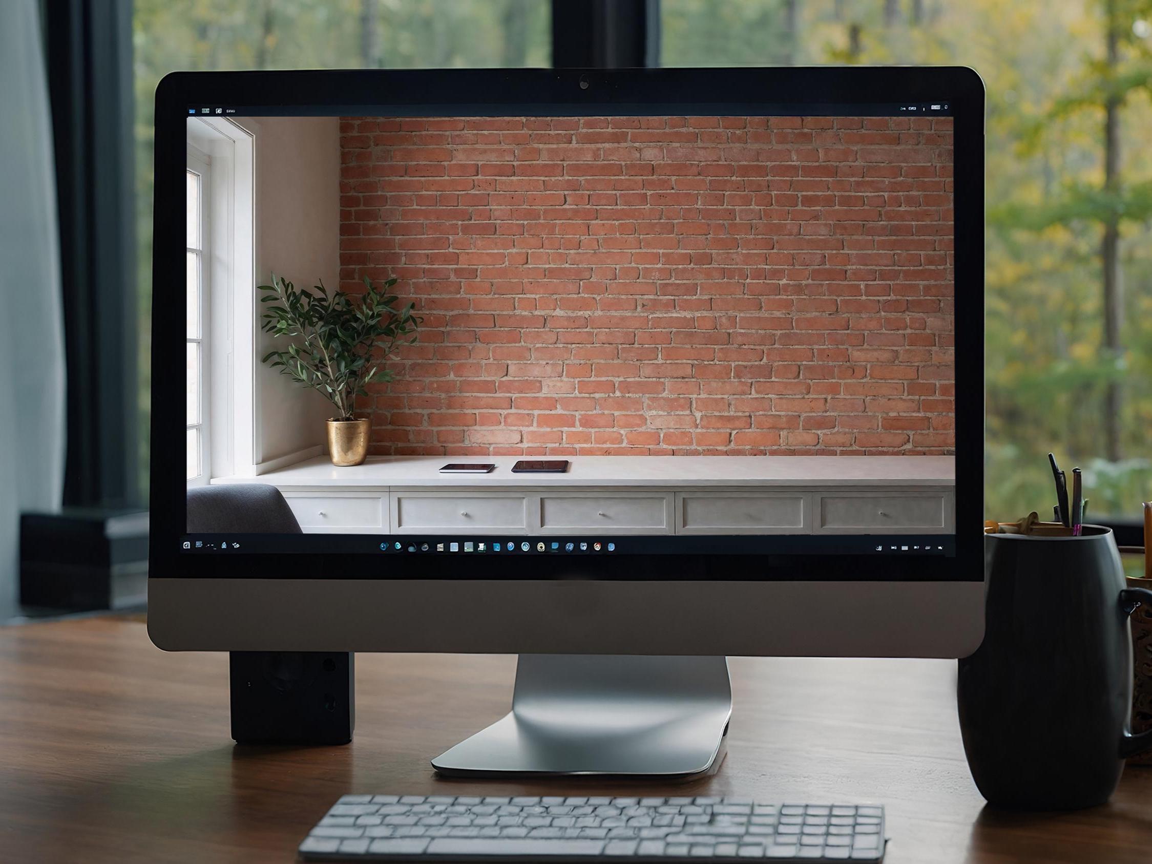 Minimalist Brick Wall Virtual Background for Zoom, MS Teams Meetings ...