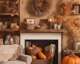 Cozy Autumn Background for Zoom Meetings, Fall Virtual Zoom Background ...