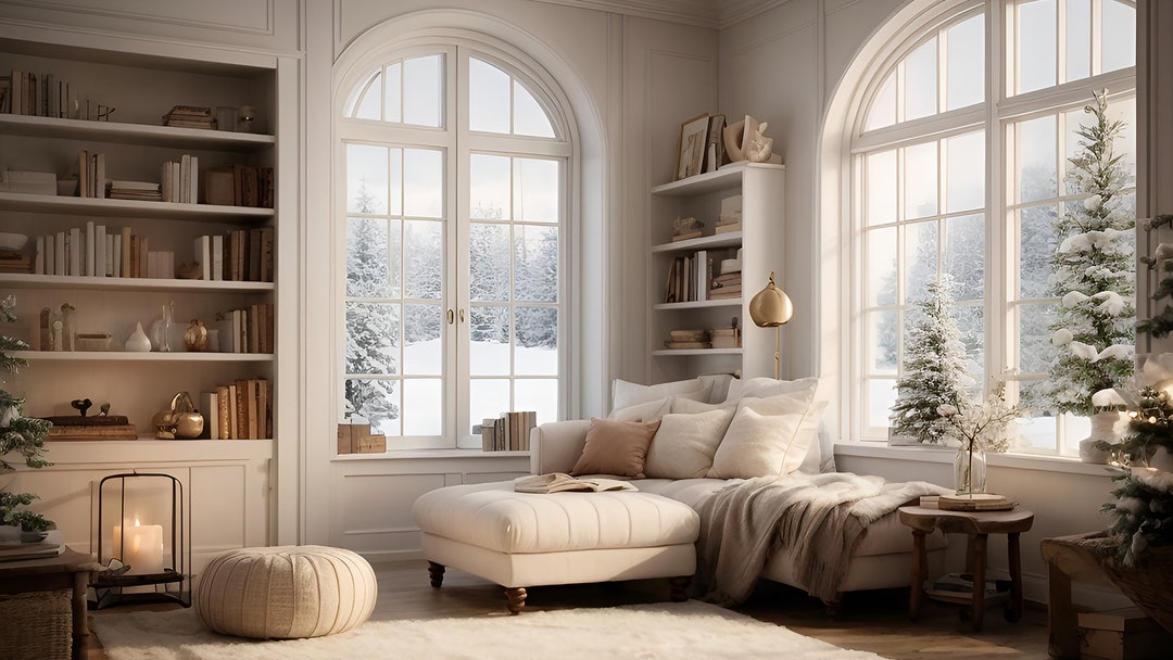 Winter Virtual Background for Zoom Meetings, Snowy Window Background ...