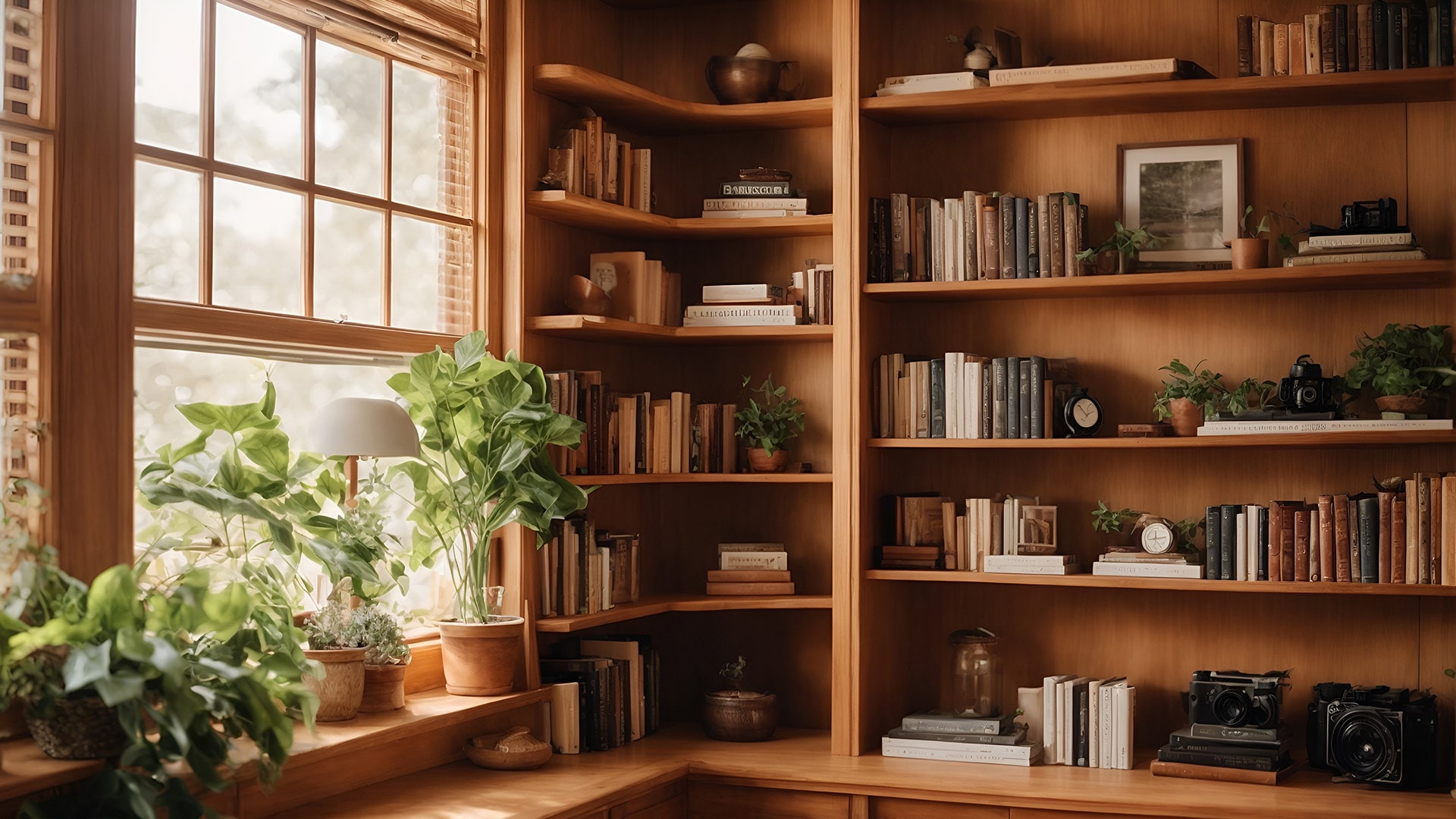 Virtual Background Corner Bookshelf for Zoom, MS Teams, Webex, Skype ...