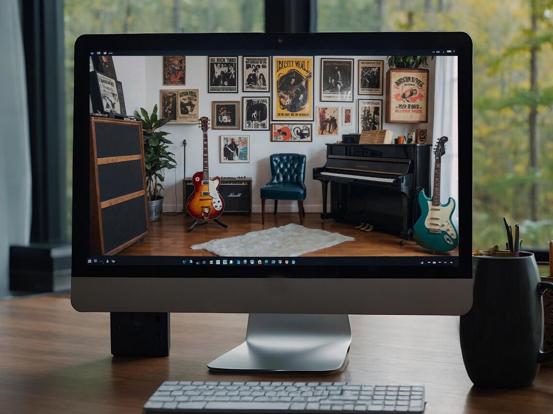 Virtual Background for Zoom Meetings, Rock N Roll Studio Background for ...
