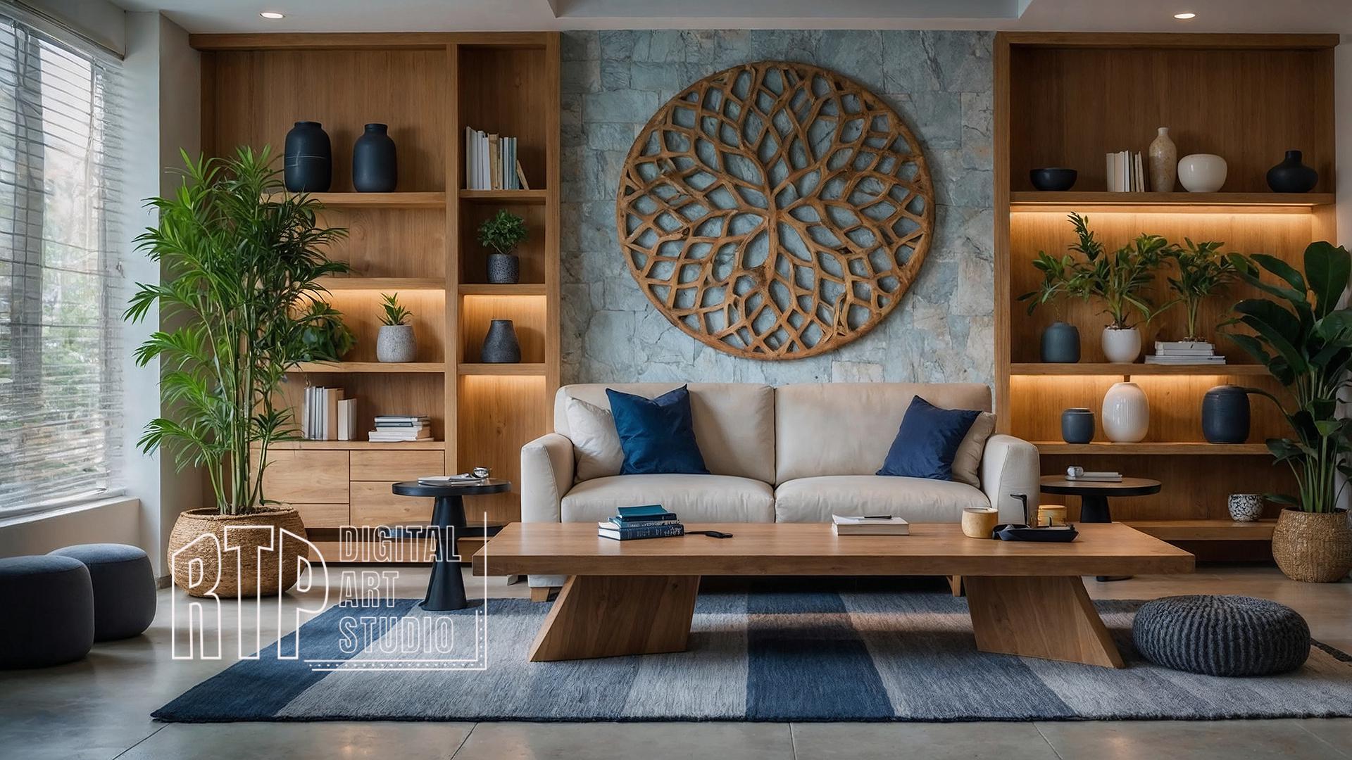 Zen Calming Background for Zoom and MS Teams Meetings, Modern Office ...