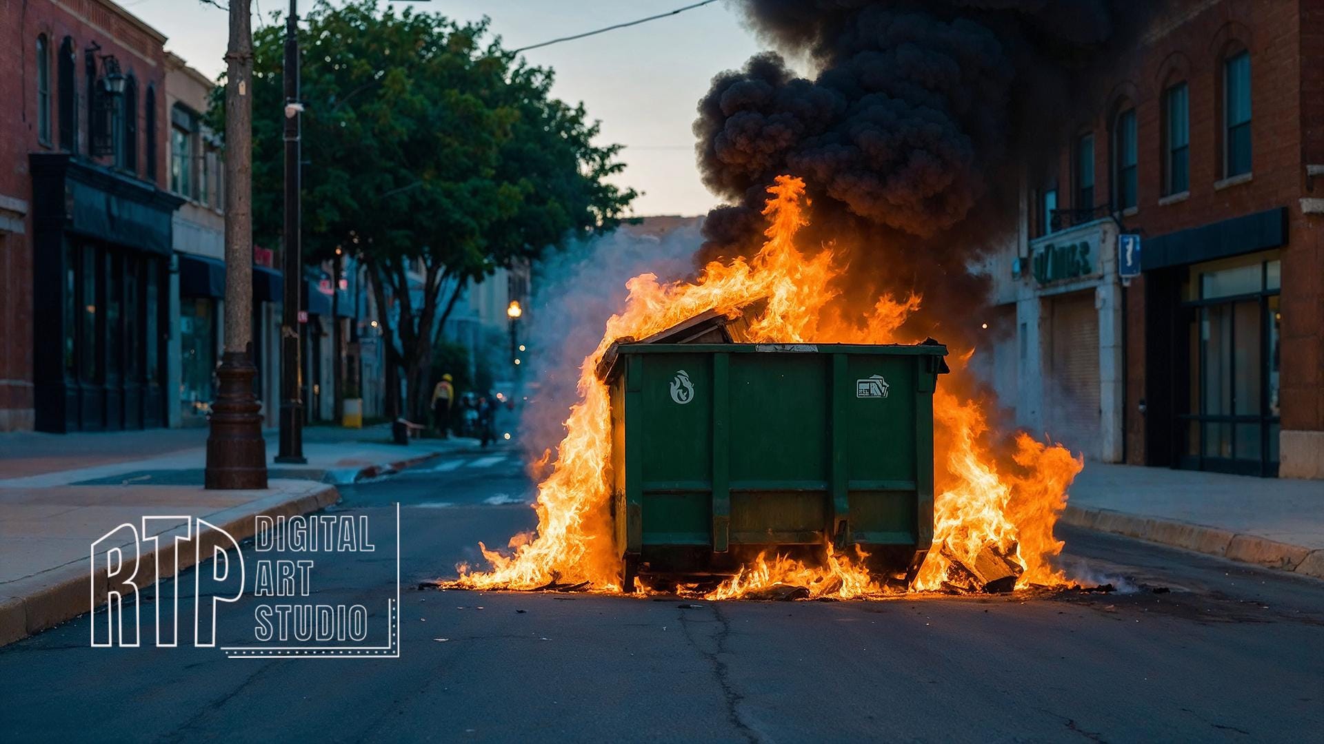 Dumpster Fire Funny Virtual Background for Zoom Meetings, Fun Online ...