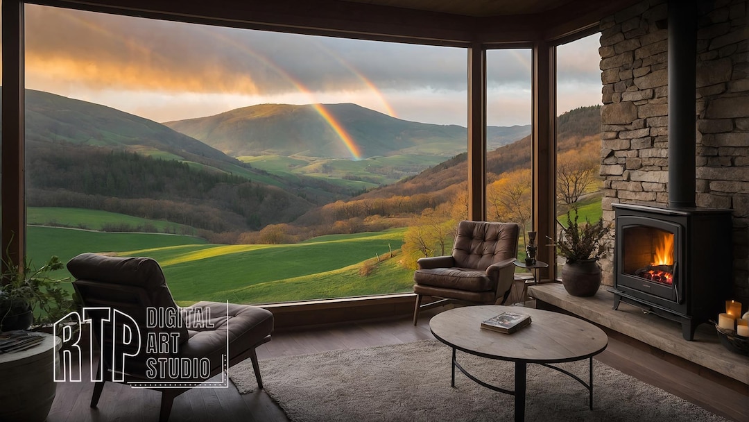 Virtual St. Patrick's Day Background for Meetings, Cozy Office Green ...