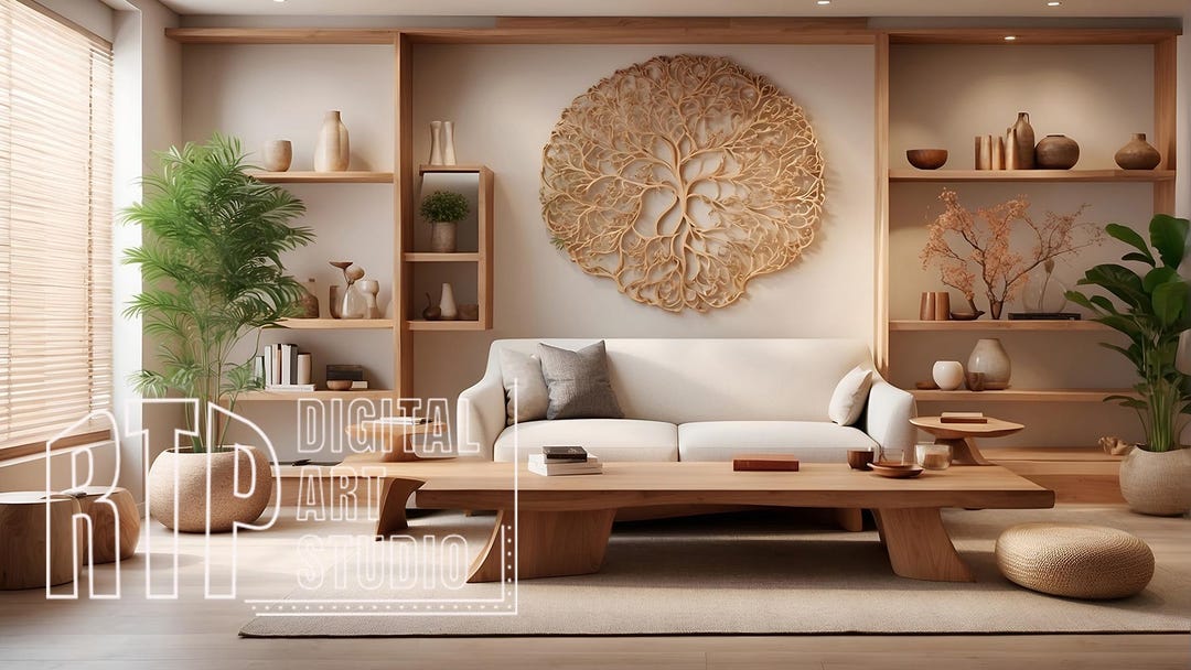 Zen Calming Background for Zoom and MS Teams Meetings, Modern Office ...