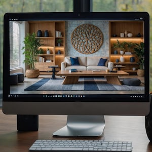 Zen Calming Background for Zoom and MS Teams Meetings, Modern Office ...
