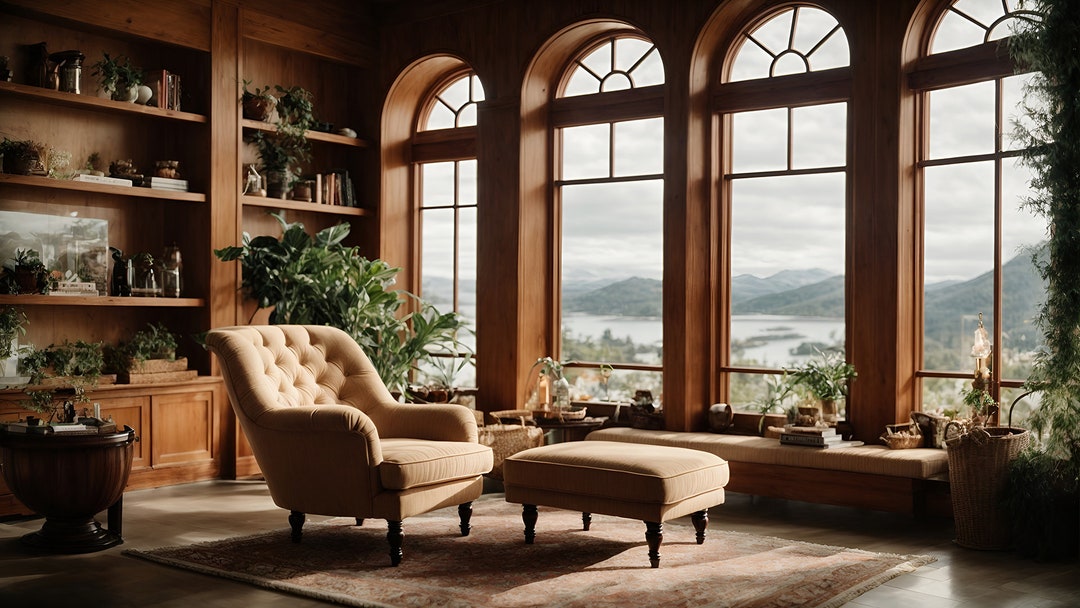 Virtual Home Office Background for Meetings, A Scenic Window Backdrop ...