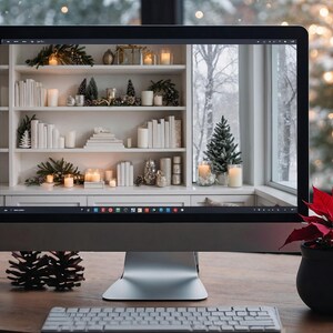 Winter Bookshelf Virtual Background Zoom Meetings, Professional Home ...