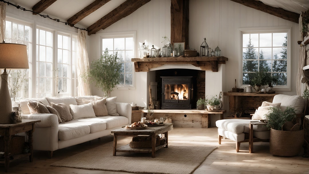 Virtual Winter Background for Meetings, Cozy Inviting Cabin Backdrop ...