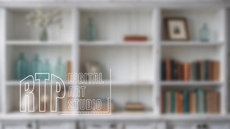 Zoom Background Minimalist Rustic White Spring Bookcase, Virtual Home ...
