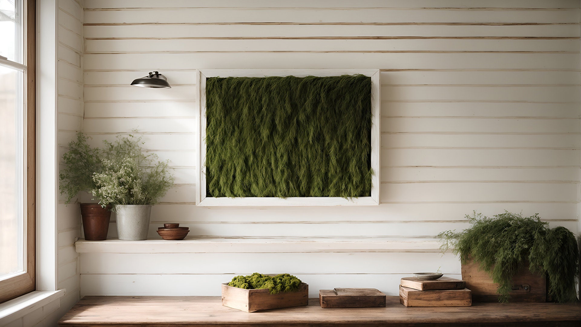 Virtual Background Moss Wall Art for Zoom Meetings, Home Office ...