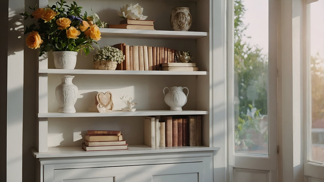 Zoom Background White Bookshelf and Window, Morning Light Virtual Home ...