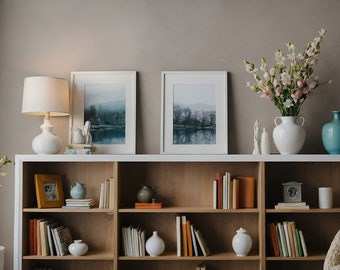 Virtual Background Pink Spring Bookshelf for Zoom Meetings, Home Office ...