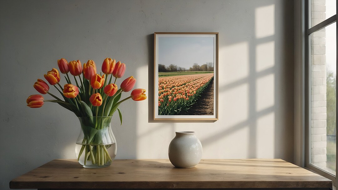 Spring Tulips Farmhouse Cottagecore Zoom Background for Virtual ...