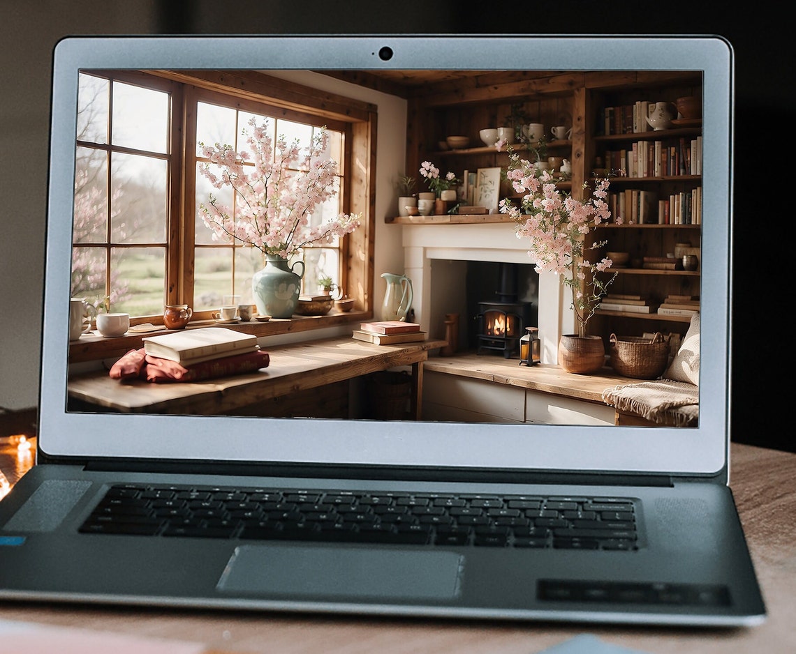 Zoom Background of a Rustic Spring Cottage for Zoom, MS Teams, Webex ...