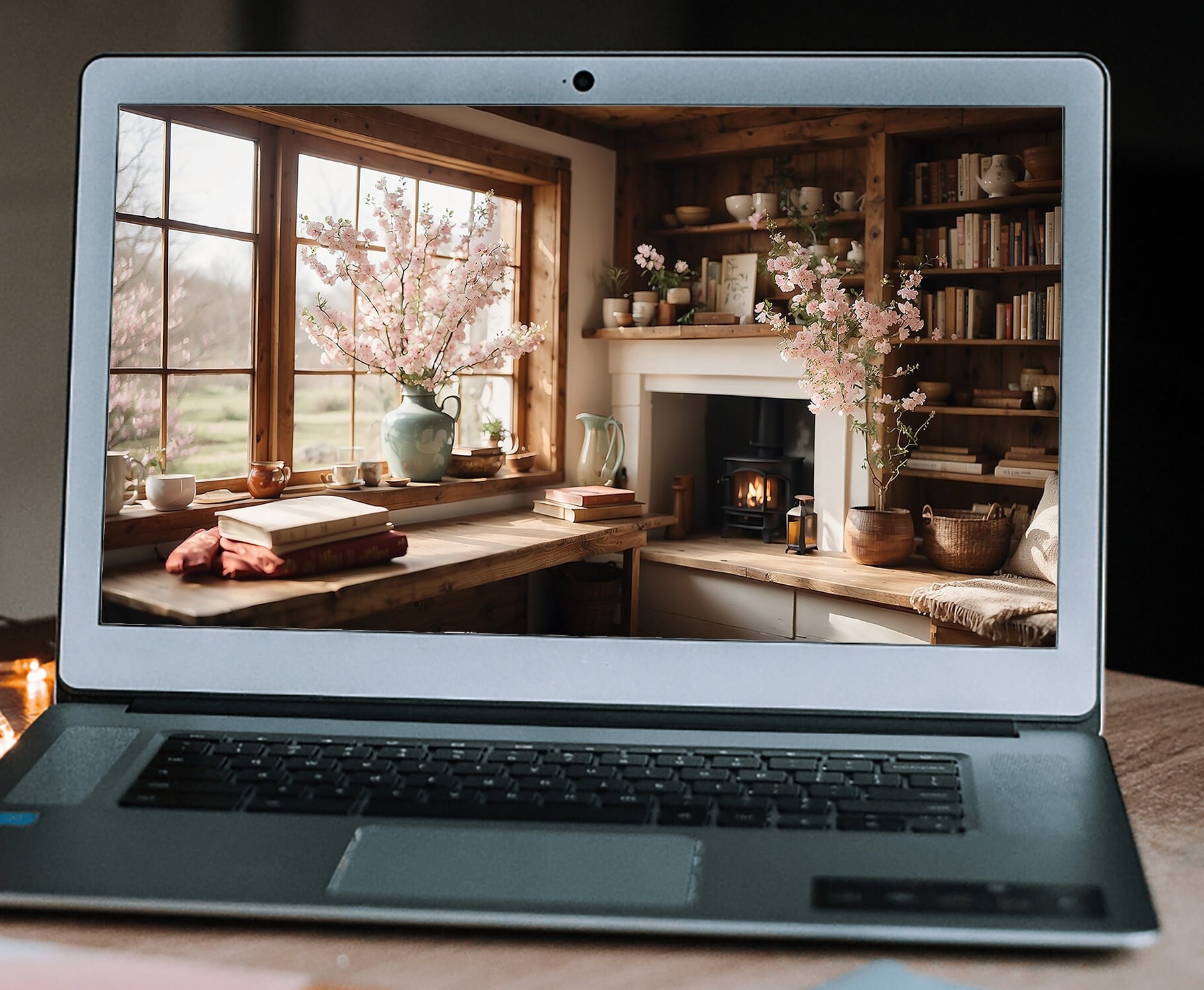 Zoom Background of a Rustic Spring Cottage for Zoom, MS Teams, Webex ...