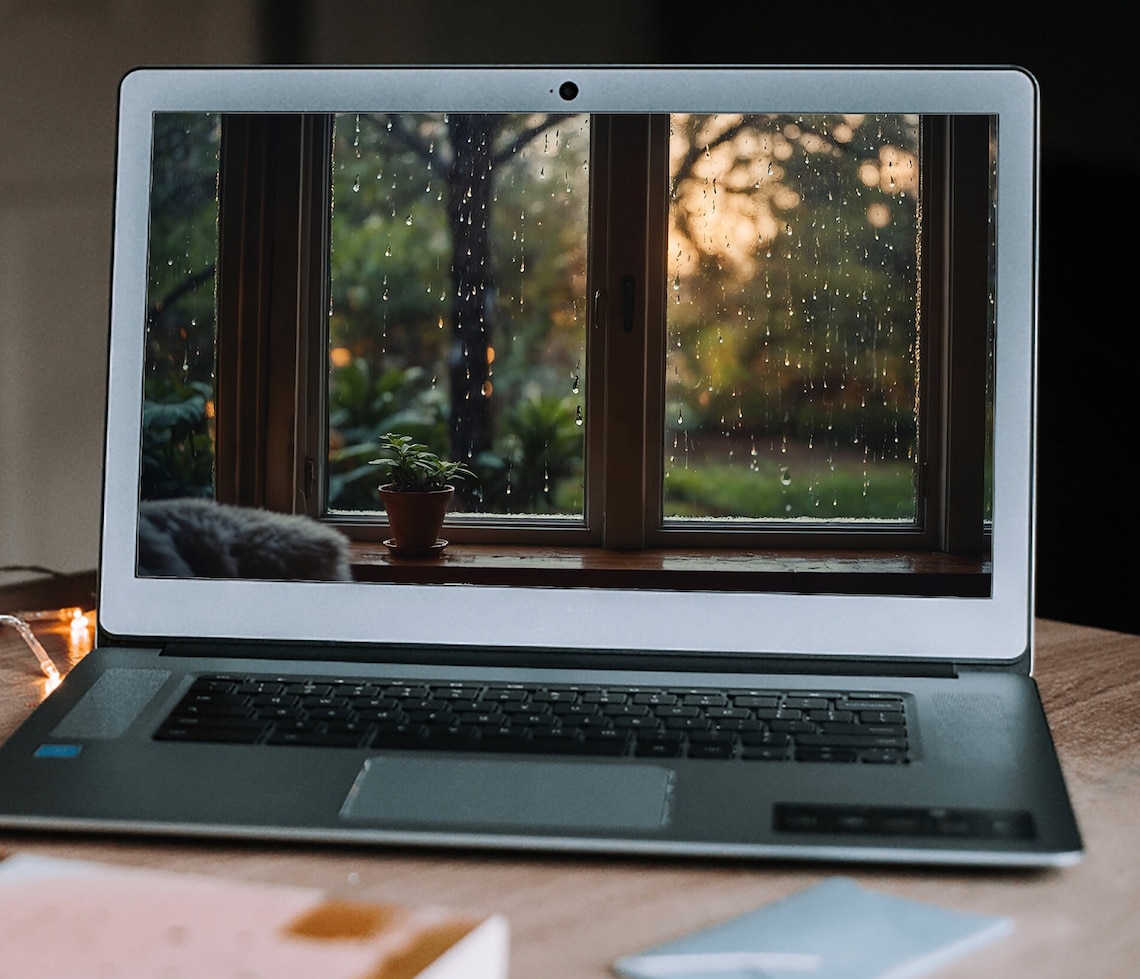 Winter Raindrops on Window Zoom Background Virtual Office for Online ...