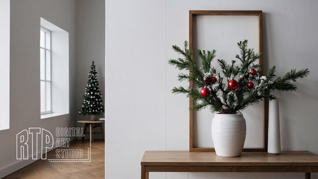 Christmas Holiday Farmhouse Cottagecore Zoom Background, Virtual ...