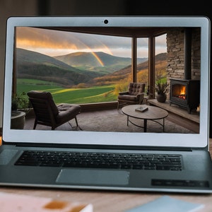 Virtual St. Patrick's Day Background for Meetings, Cozy Office Green ...