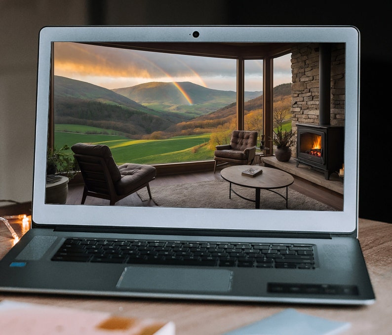 Virtual St. Patrick's Day Background for Meetings, Cozy Office Green ...