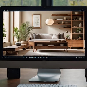 Zen Calming Background for Zoom and MS Teams Meetings, Modern Office ...