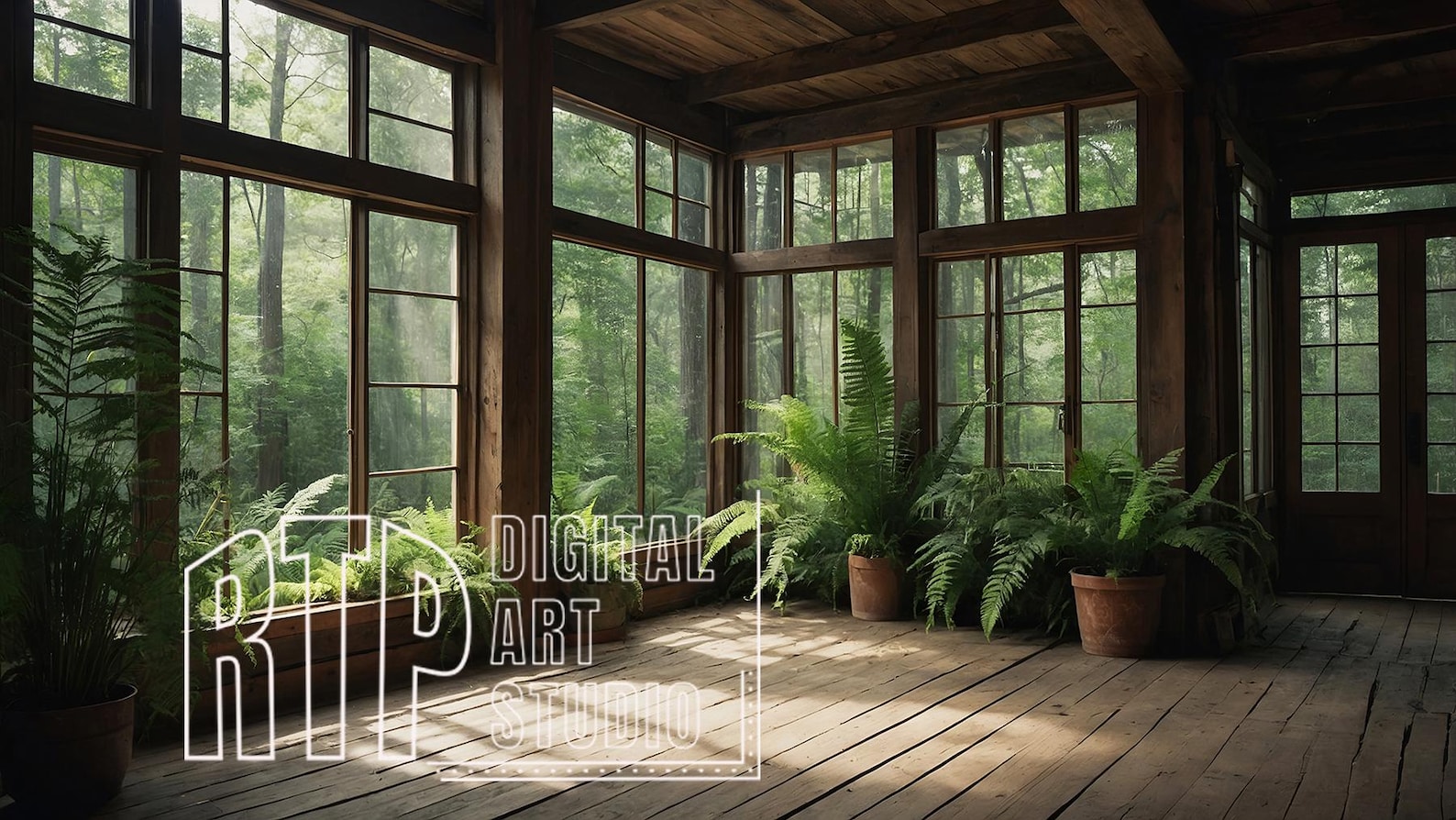 Teams Background House in the Forest, Natural Trees View, Virtual Home ...
