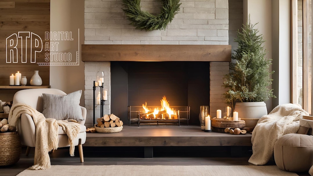 Virtual Background for Winter Zoom Meetings, Virtual Home Office ...