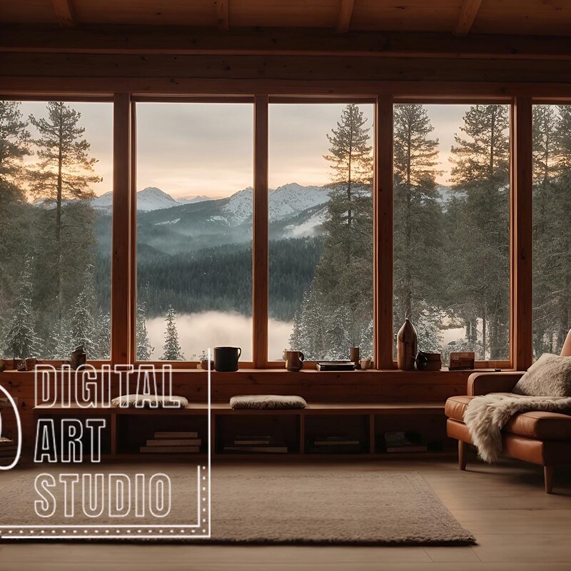 Virtual Background Teams Mountain Office - Etsy