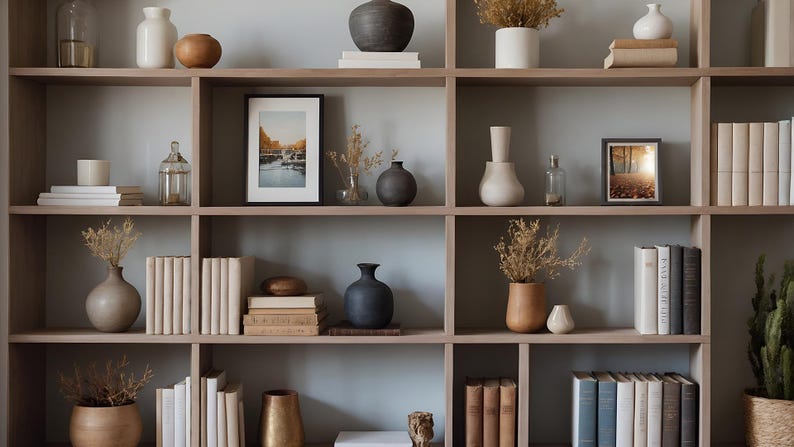 Modern Home Office Virtual Bookshelf Background for Zoom Meetings ...