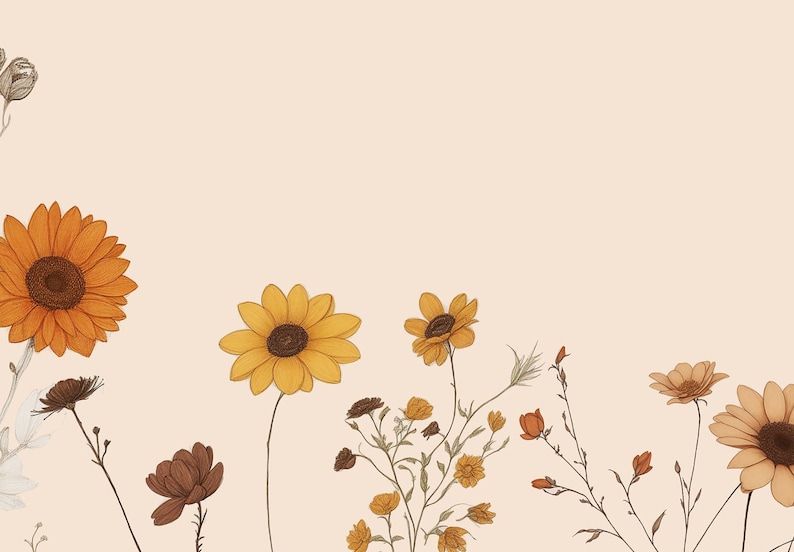 Desktop Background Wallpaper Floral Minimalist Modern - Etsy