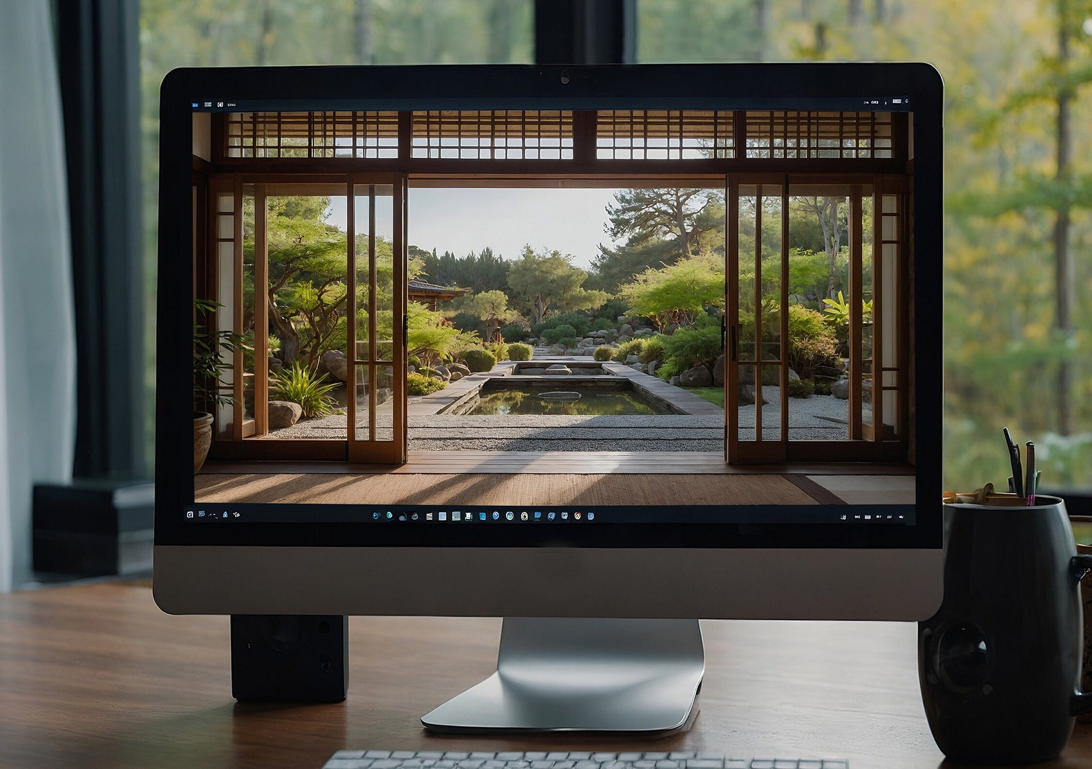 Virtual Background Zen Garden for Zoom, Natural Calming Background for ...