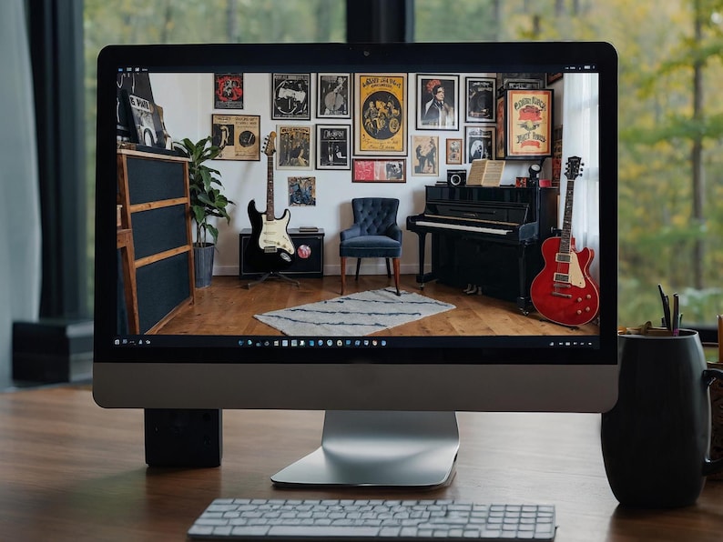 Virtual Background for Zoom Meetings, Rock N Roll Studio Background for ...