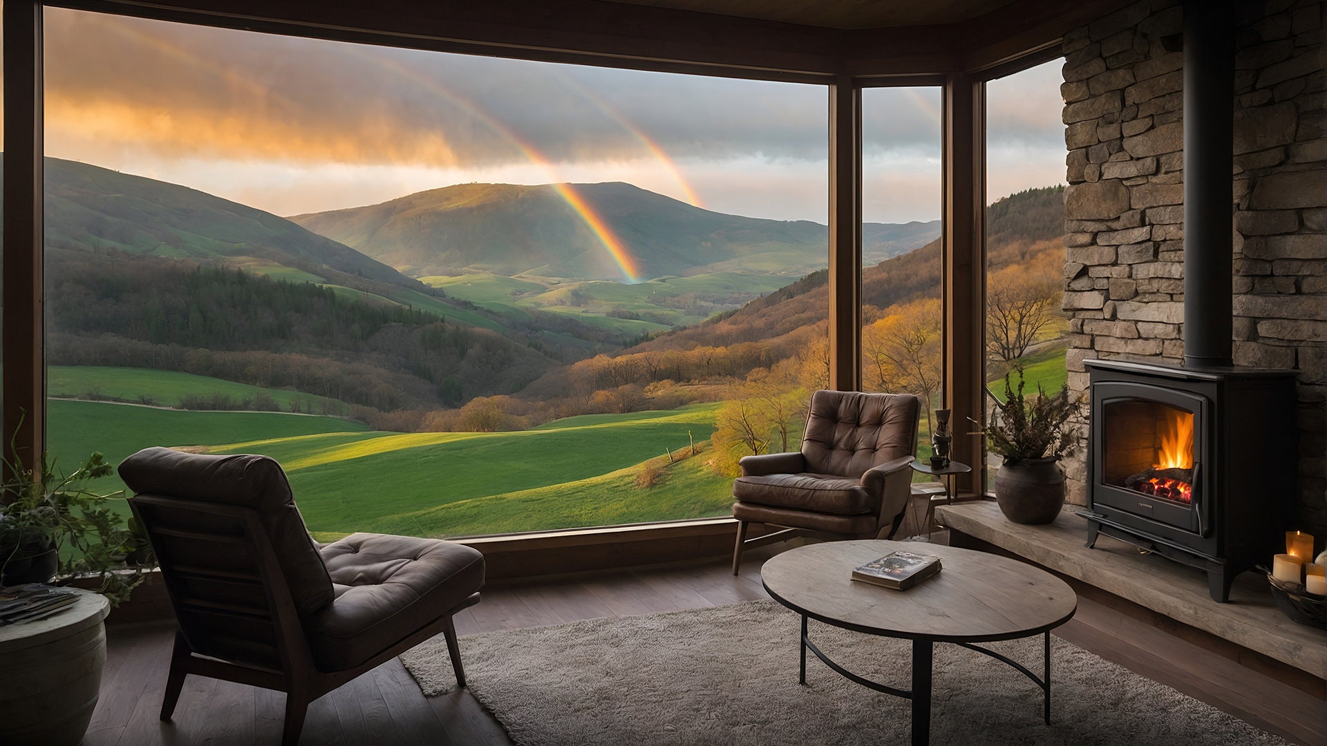 Virtual St. Patrick's Day Background for Meetings, Cozy Office Green ...