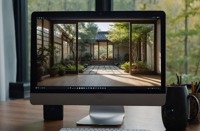 Virtual Background Zen Garden for Zoom, Natural Calming Background for ...