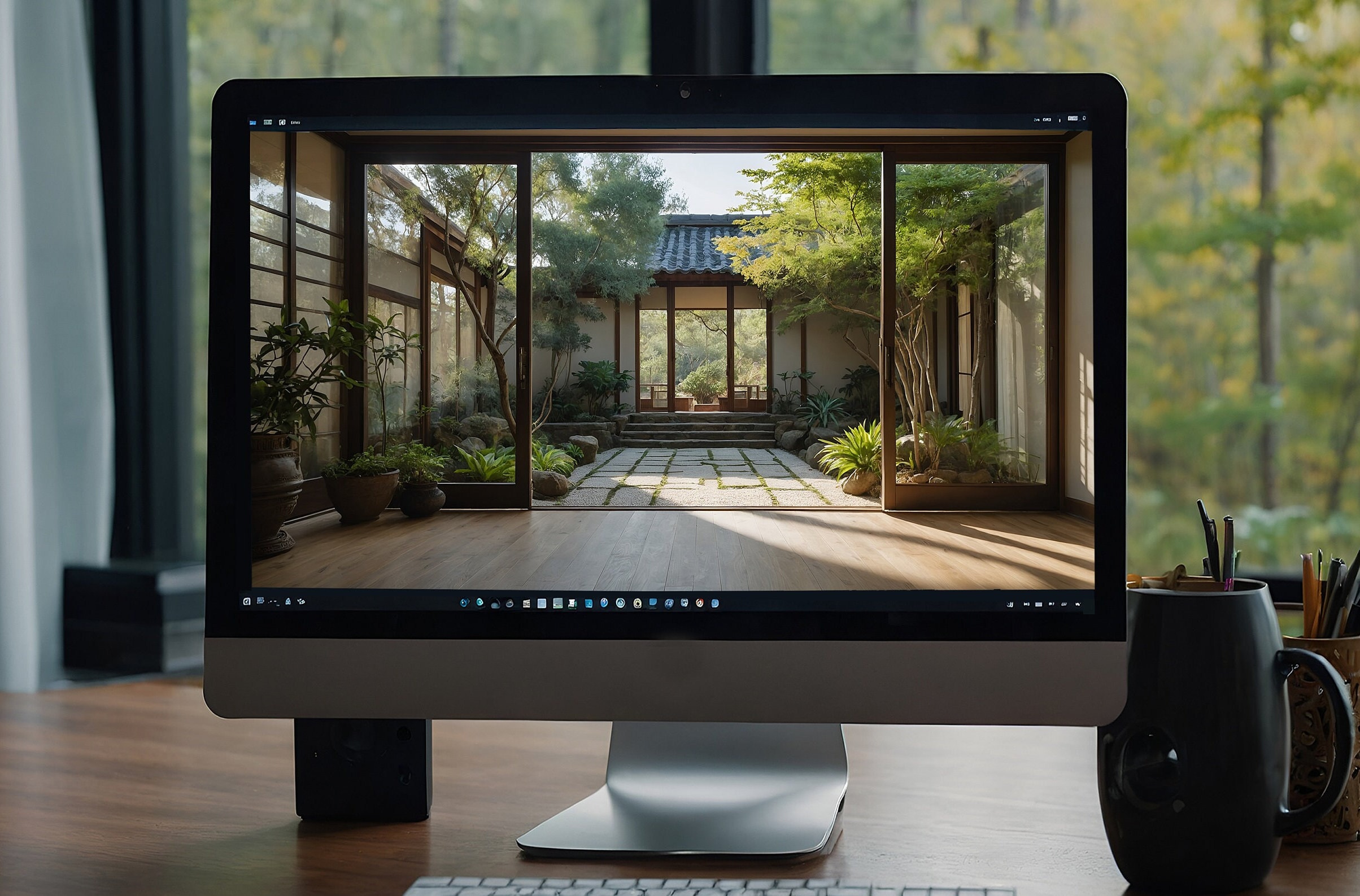 Virtual Background Zen Garden for Zoom, Natural Calming Background for ...