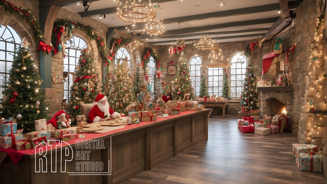 Virtual Background of Santa's Toy Shop for Zoom Meetings, Virtual Zoom ...