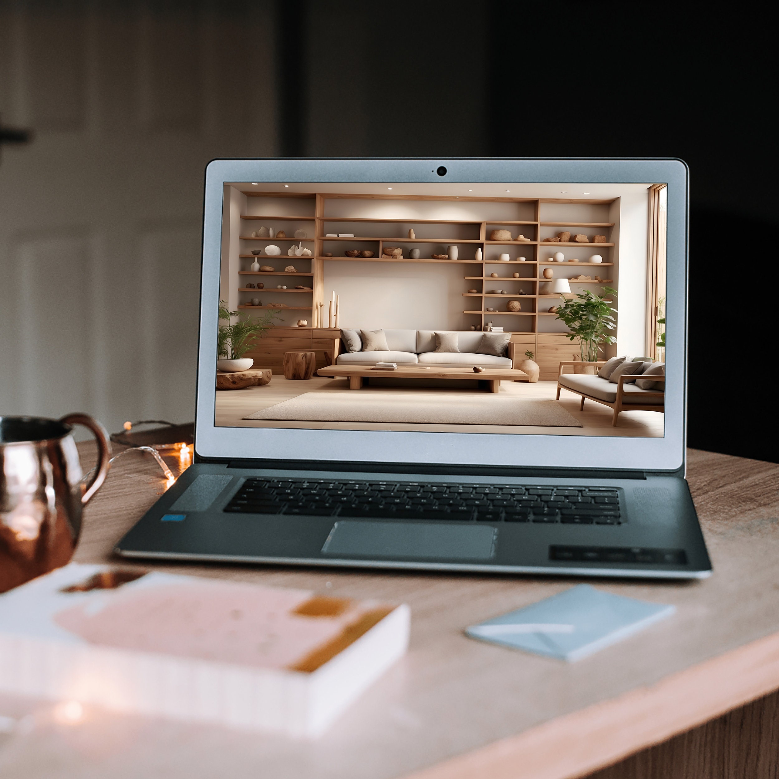 Zen Calming Background for Zoom and MS Teams Meetings, Modern Office ...