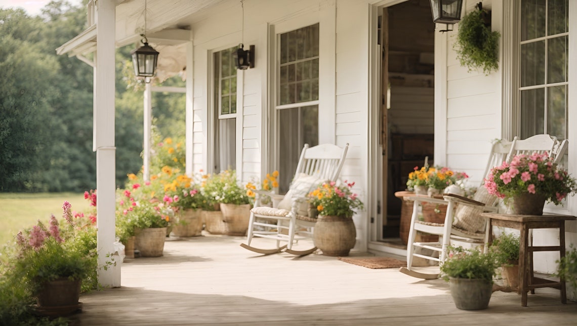 Bundle of Zoom Background Porch Scenes Four Seasons for Meetings ...