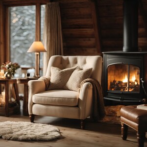 Virtual Winter Background for Meetings, Cozy Inviting Cabin Backdrop ...