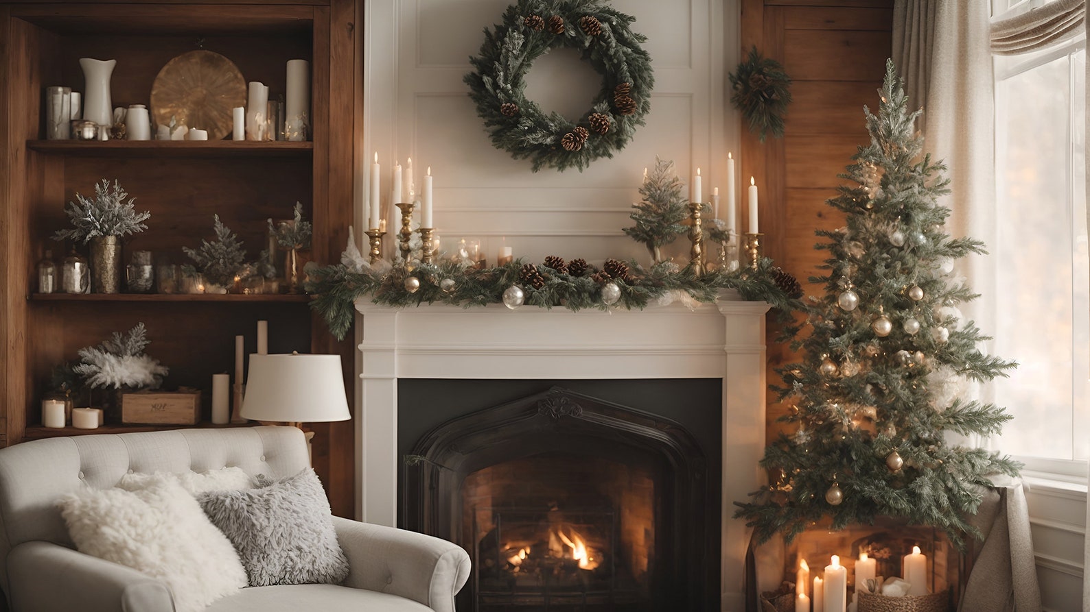 Cozy Christmas Mantel Zoom Background Virtual Home Office - Etsy Australia