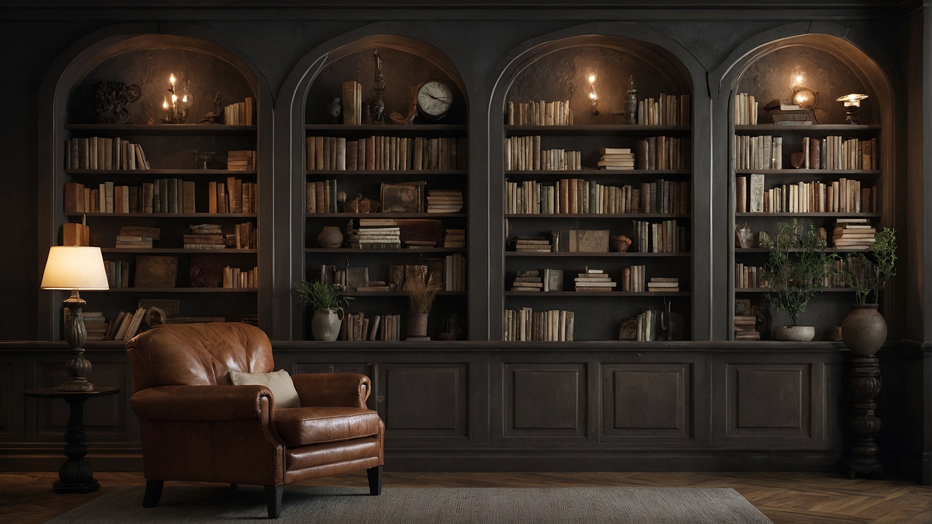 Virtual Background Gray Bookshelf for Zoom Meetings, Home Office ...