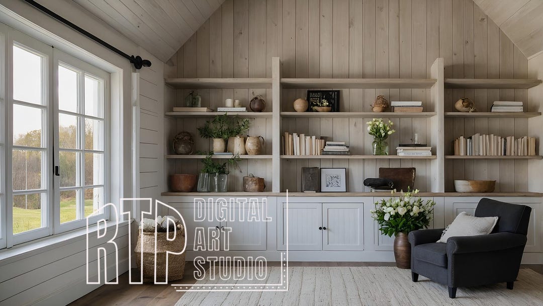 Spring Farmhouse Zoom Background for Virtual Meetings, Boho ...