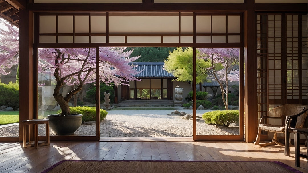 Virtual Background Zen Garden for Zoom, Natural Calming Background for ...