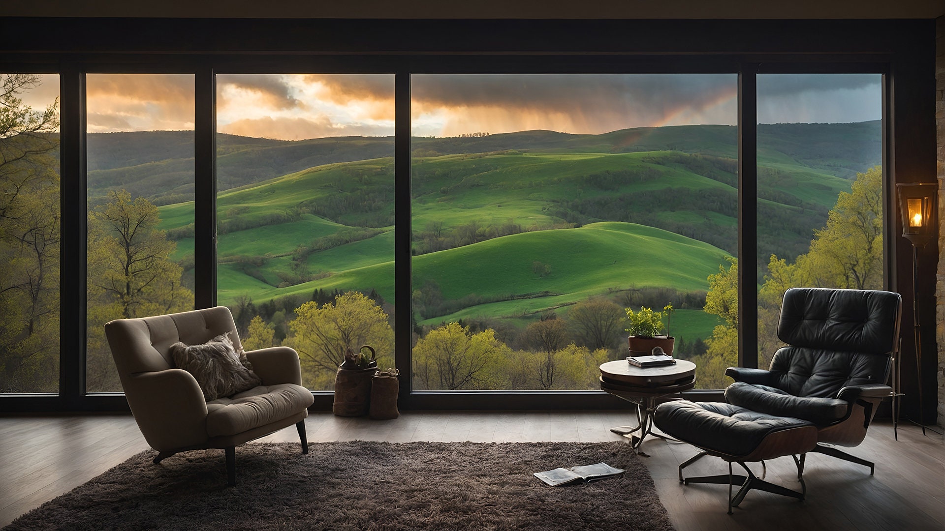 Virtual St. Patrick's Day Background for Meetings, Cozy Office Green ...